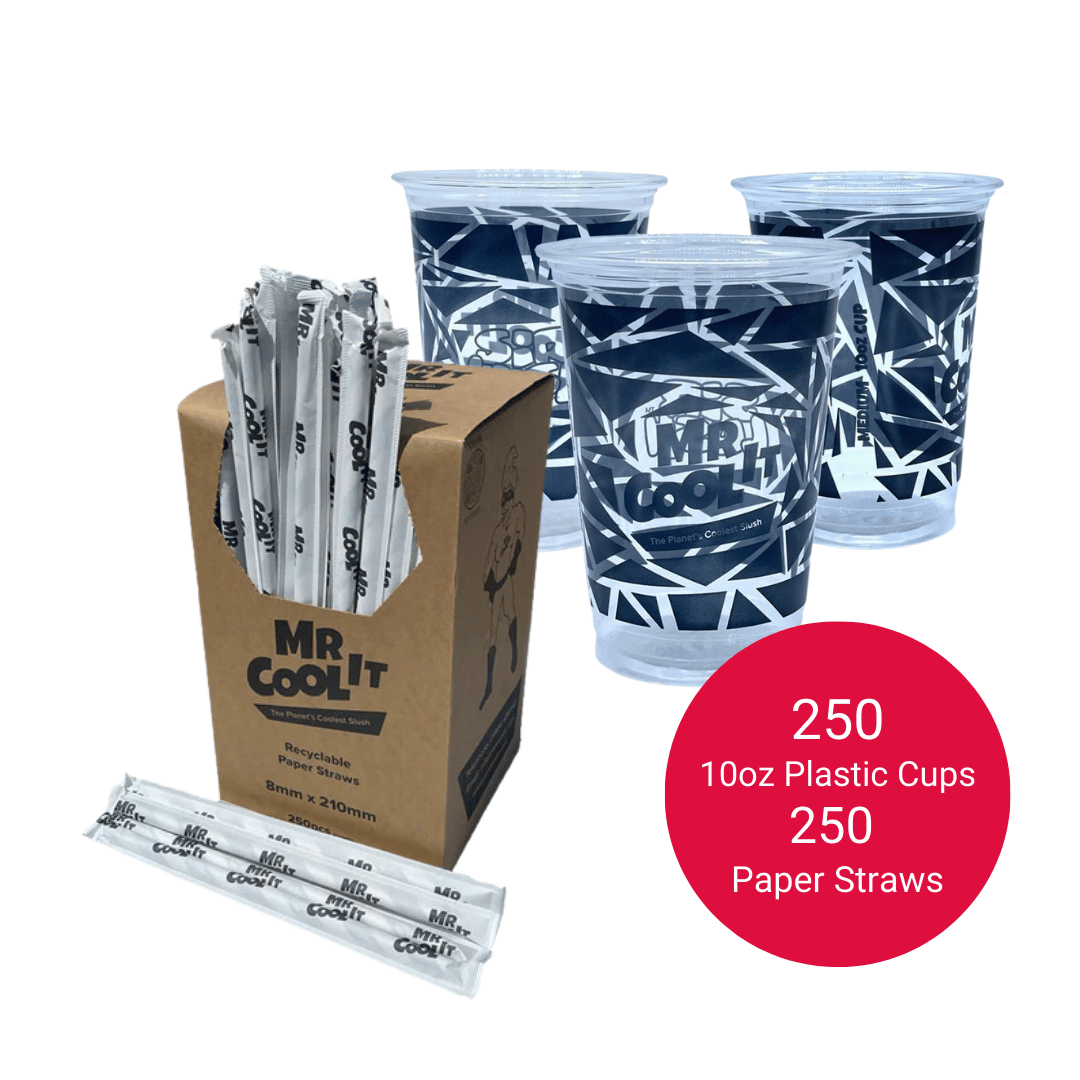 250 x 10oz Cups and Straws Bundle | Slush Direct