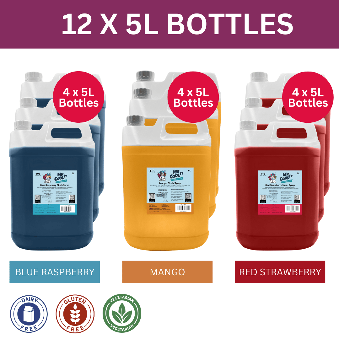 12-Pack Syrup Bundle Blue, Red & Mango | Slush Direct
