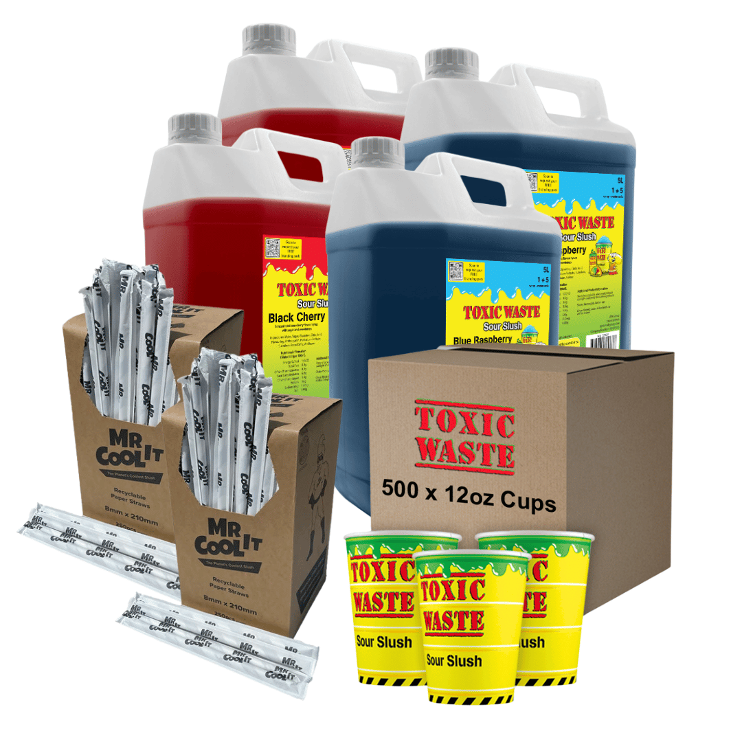 Toxic Waste® Syrup & 500 12oz Cup Bundle | Slush Direct