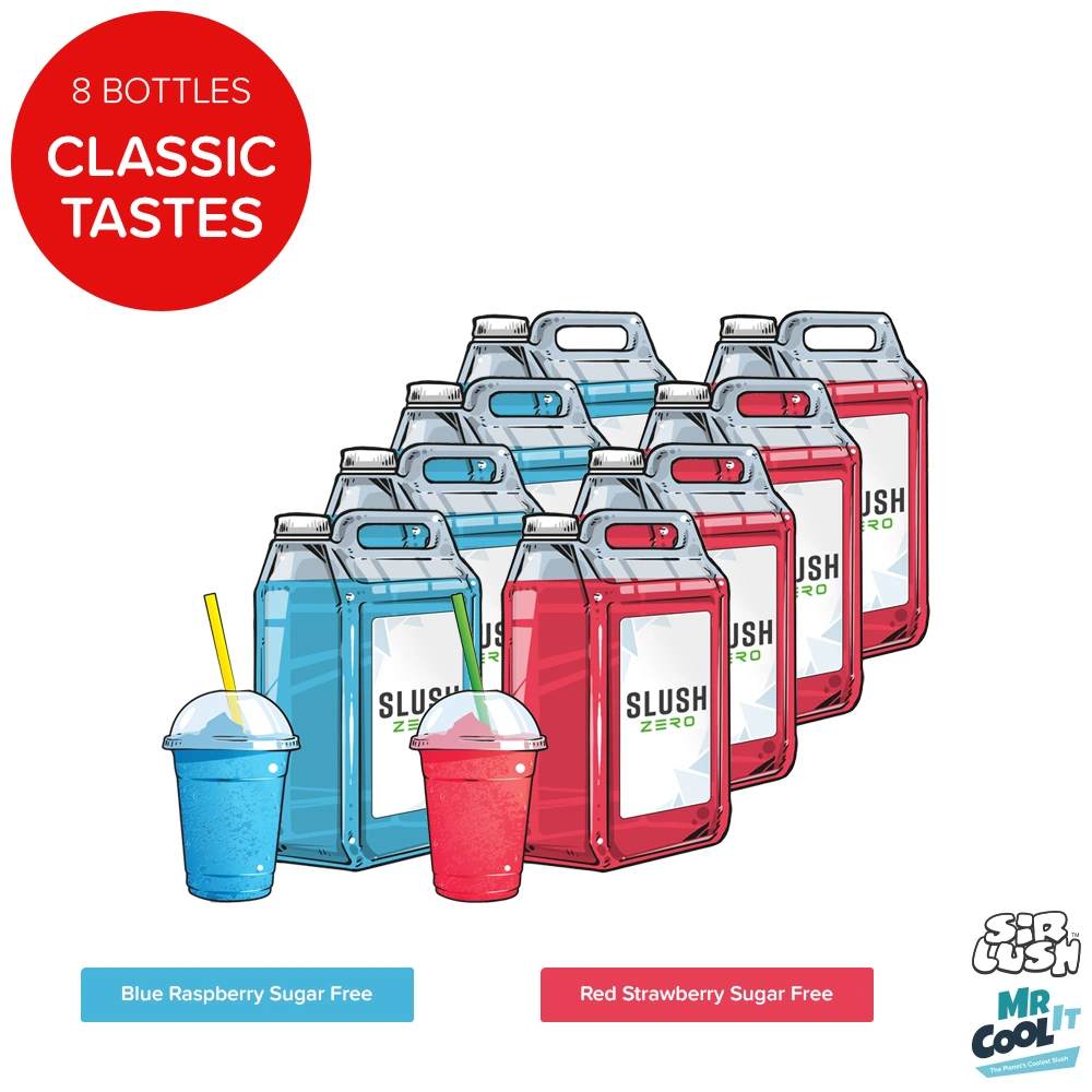Sugar-Free Slush Syrup Bundle, Classic Tastes - 8-Pack | Slush.co.uk